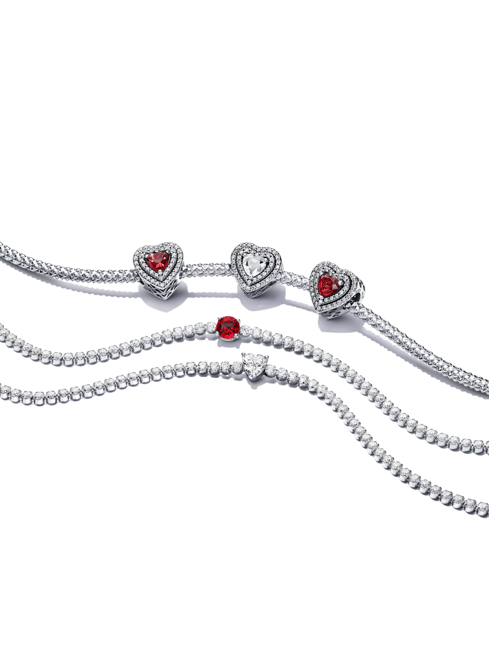 Pandora Timeless Sterling silver bracelet with cherries jubilee red cr ...